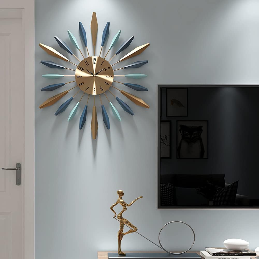 YISITEONE Large Wall Clock Metal Decorative – decor-corner